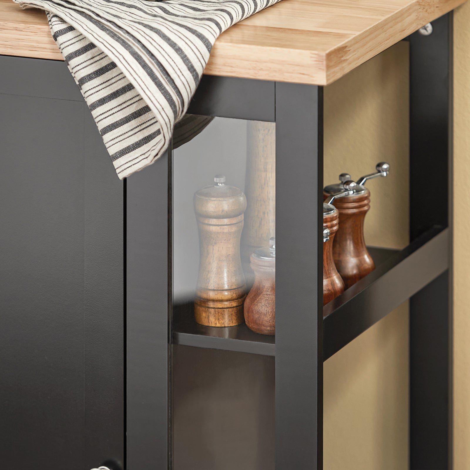 SoBuy FKW75-SCH Keukentrolley Serveerwagen Trolley Kast Servies met 1 ...